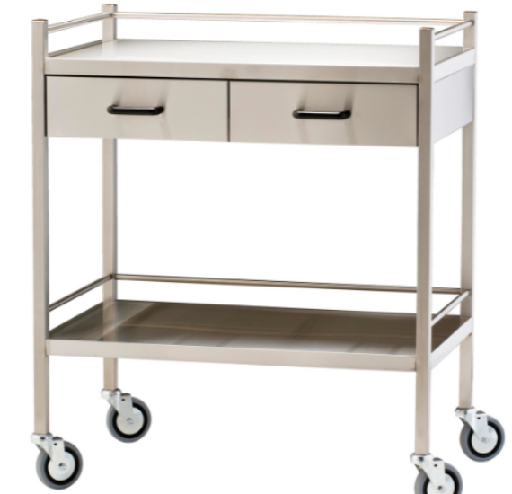 Stainless Steel Two Drawer Side by Side Trolley - Torstar Able Office ...