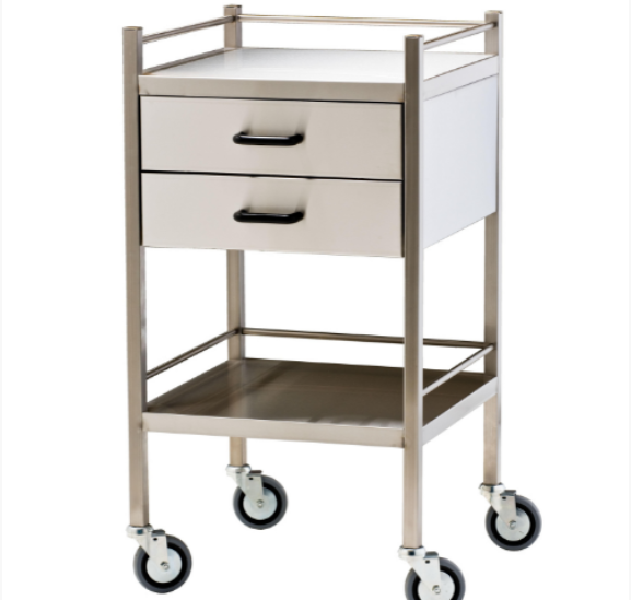 Stainless Steel Two Drawer Vertical Trolley - Torstar Able Office Furniture